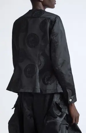 Comme Des Garçons Dragon Jacquard Peplum Jacket