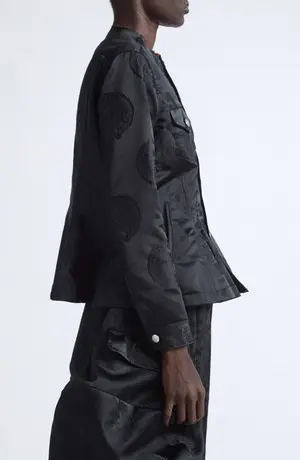 Comme Des Garçons Dragon Jacquard Peplum Jacket