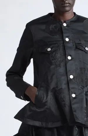 Comme Des Garçons Dragon Jacquard Peplum Jacket