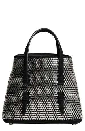 Alaïa Mina 20 Studded Suede Tote - Noir