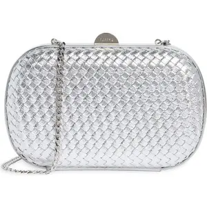 OLGA BERG Ella Woven Clutch - Silver