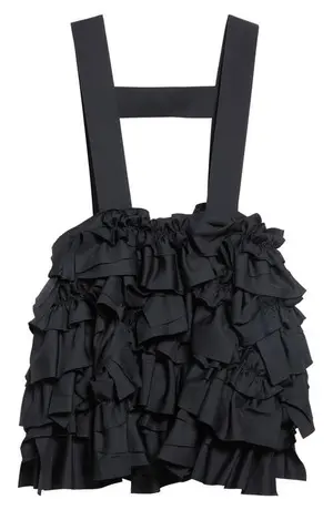 Tao Comme Des Garçons Ruffle Tiered Pinafore Minidress - Black