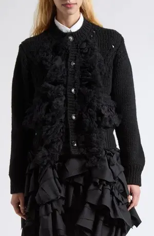 Tao Comme Des Garçons Ruffle Tiered Pinafore Minidress - Black
