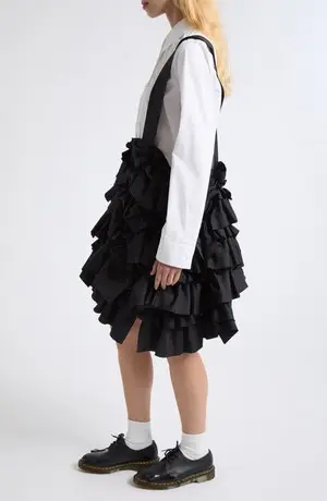 Tao Comme Des Garçons Ruffle Tiered Pinafore Minidress