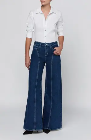 L'AGENCE Lestat Seamed High Waist Wide Leg Jeans