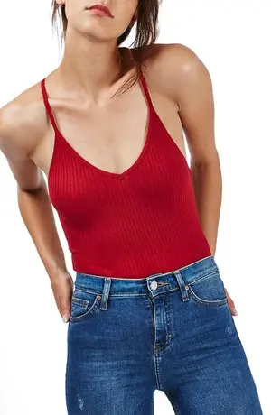 Topshop Crisscross Strap Bodysuit
