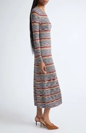 Veronica Beard Nami Stripe & Space Dye Long Sleeve Sweater Dress