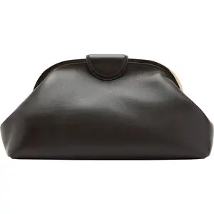 Mango Large Faux Leather Frame Clutch