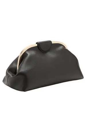 Mango Large Faux Leather Frame Clutch