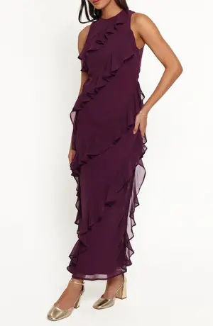 PETAL & PUP Oriella Ruffle Maxi Dress