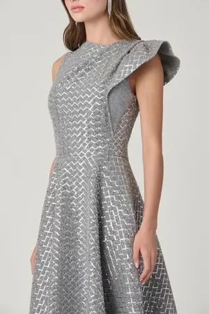 Shoshanna Sequin Embellished Wool Chapman Dress