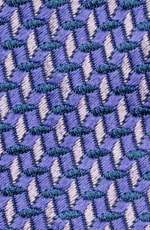 Eton Micro Geometric Woven Silk Tie - Medium Purple