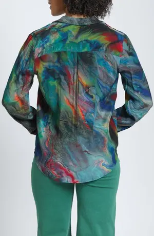 APNY Roll Tab Sleeve Button-up Shirt
