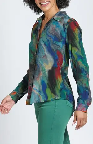 APNY Roll Tab Sleeve Button-up Shirt