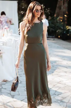PETAL & PUP Honey Lace Hem Maxi Dress
