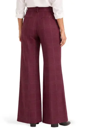 LIVERPOOL Kelsey Windowpane Plaid Wide Leg Pants