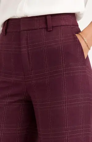 LIVERPOOL Kelsey Windowpane Plaid Wide Leg Pants