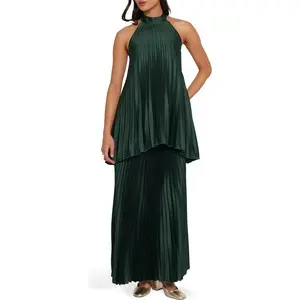PETAL & PUP Darina Pleated Skirt Set - Olive