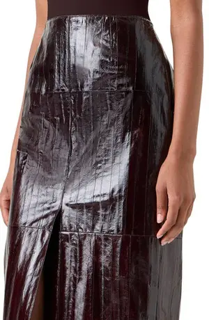 Akris Lacquered Eel Leather Pencil Skirt