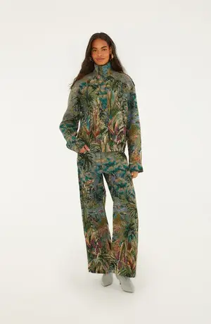 Farm Rio Petricor Jacquard Wide Leg Pants