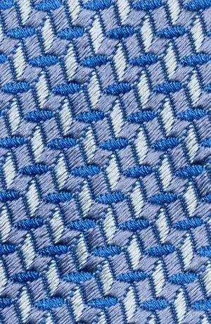 Eton Micro Geometric Woven Silk Tie - Blue