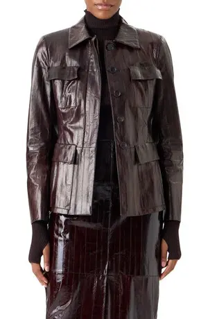 Akris Kimia Lacquered Leather Jacket