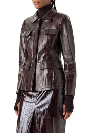 Akris Kimia Lacquered Leather Jacket