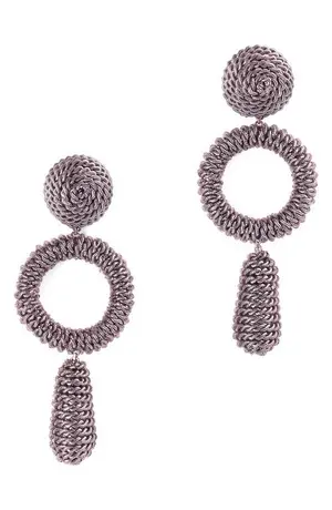 Deepa Gurnani Mukri Drop Earrings Gray