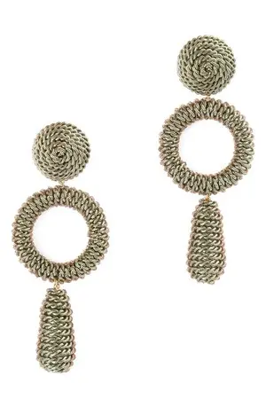 Deepa Gurnani Mukri Drop Earrings - Olive