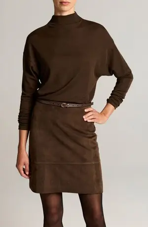Vince Relaxed Funnel Neck Wool Blend Top