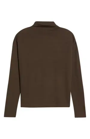 Vince Relaxed Funnel Neck Wool Blend Top