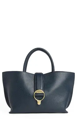 Barbour Alder Mini Leather Tote - Navy