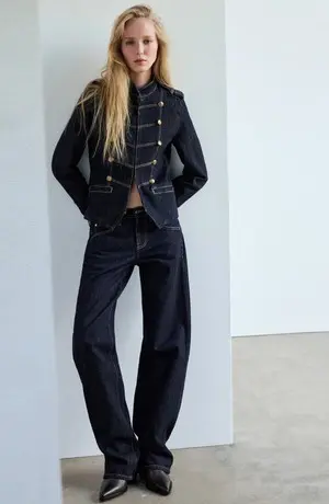 Mango Candela Frog Fastening Denim Jacket