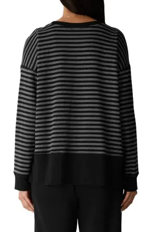 Eileen Fisher Stripe Crewneck Long Sleeve T-shirt