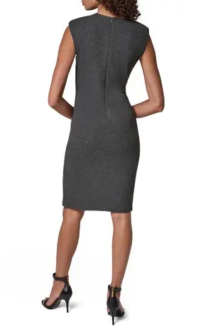 Donna Karan New York Hardware Waist Sleeveless V-neck Dress - Hthr Char