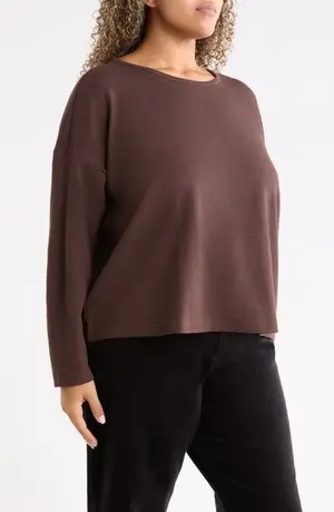 Eileen Fisher Organic Cotton & Tencel Lyocell Box Top
