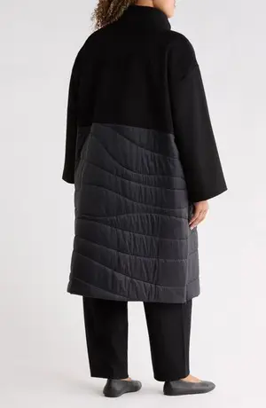 Eileen Fisher Stand Collar Recycled Nylon Coat