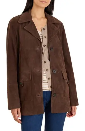 NIC+ZOE Mod Suede Coat - Chocolate