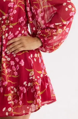 SUGARLIPS Ginnie Floral Paxton Balloon Sleeve Dress