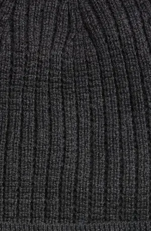 Eileen Fisher Ribbed Merino Wool Beanie - Charcoal