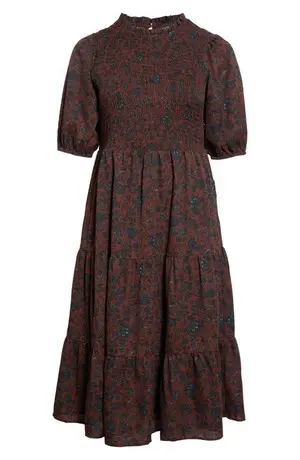 SUGARLIPS Kalida Beau Frazier Smocked Tiered Midi Dress