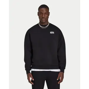 HERA Staple Relaxed Fit Crew Neck Sweatshirt - Black