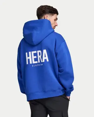 HERA Staple Long Sleeve Oversized Hoodie - Cobalt