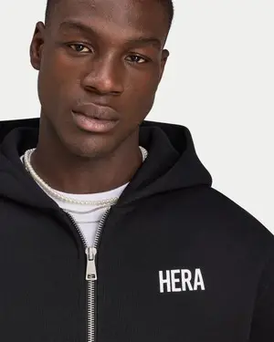 HERA Staple Relaxed Fit Zip Up Hoodie