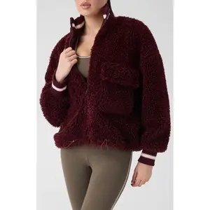 Guess Muriel Faux Shearling Jacket - Open Red
