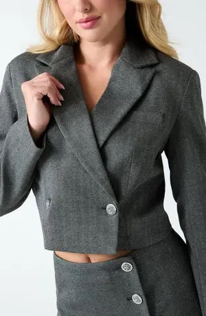 Guess Bertha Crop Double Breasted Blazer