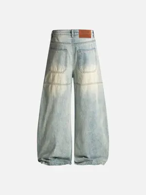 AELFRIC EDEN Washed Panel Baggy Barrel Jeans