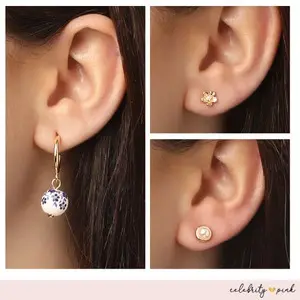 CELEBRITY PINK Hoop Earrings And Stud Earring Pack Of 6 | 6-pack, Small Hoops And Stud Earrings