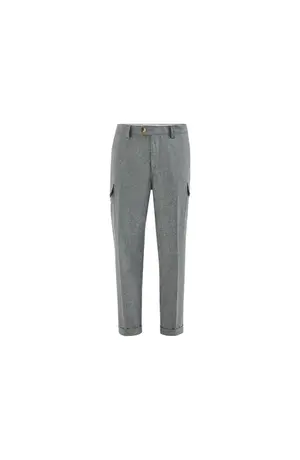 Brunello Cucinelli Virgin Wool Flannel Trousers With Cargo Pockets