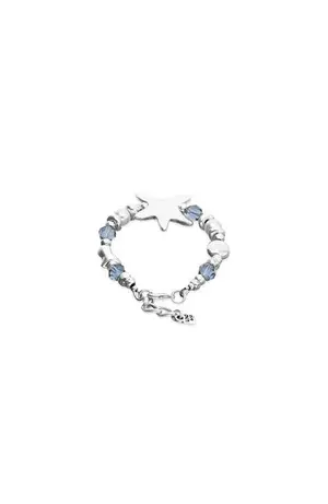 UNODE50 Tone Bracelet With Blue Faceted Crystals And Star